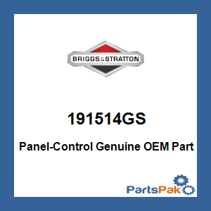 Briggs & Stratton 191514GS Panel-Control